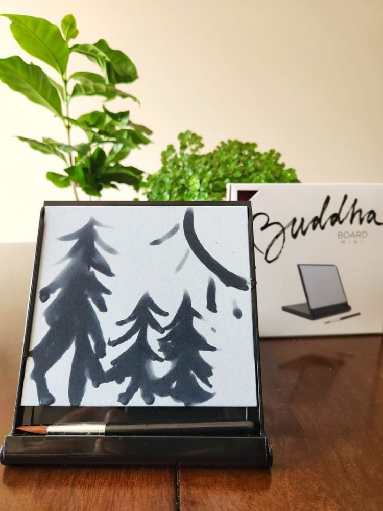 Buddha Board mini 1 of 4 showing water drying | The Barefoot Nomad